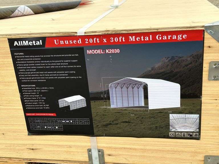 ALLMETAL 2024 METAL GARAGE MODEL # K2030 - Shackelton Auctions Inc.