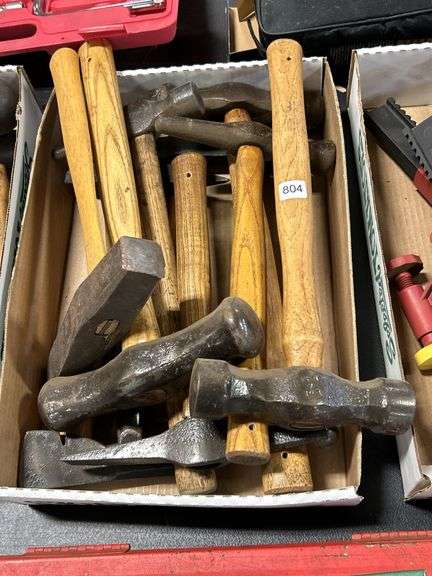 BOX OF ASSORTED HAMMERS - Shackelton Auctions Inc.