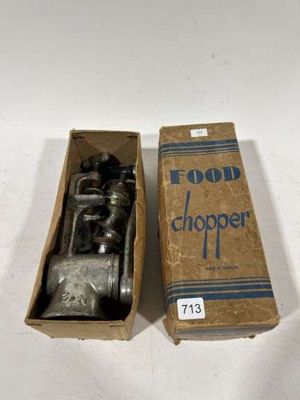 ANTIQUE FOOD CHOPPER WITH BOX - Shackelton Auctions Inc.