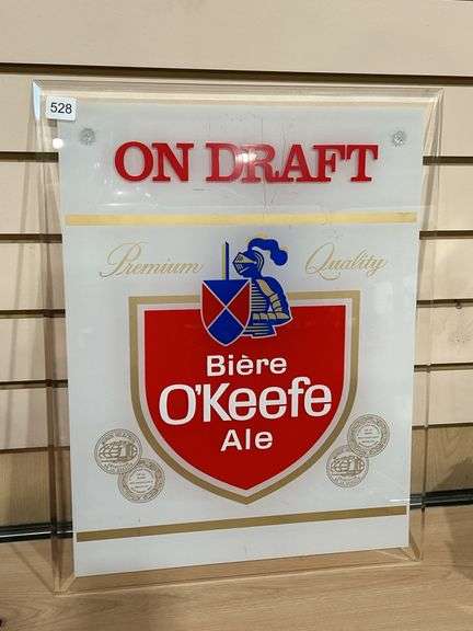 O'KEEFE PLASTIC SIGN - 15"X19" - Shackelton Auctions Inc.