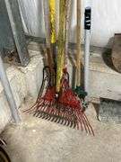 2 PITCH FORKS, RAKES & HAND CULTIVATOR - Shackelton Auctions Inc.