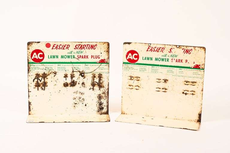 2 AC LAWN MOWER SPARK PLUGS DISPLAY RACK - Shackelton Auctions Inc.