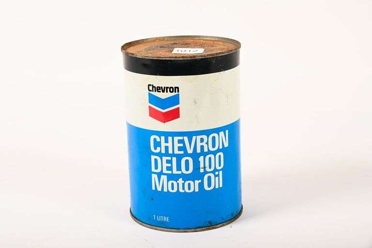 CHEVRON DELO 100 MOTOR OIL LITRE CAN - Shackelton Auctions Inc.
