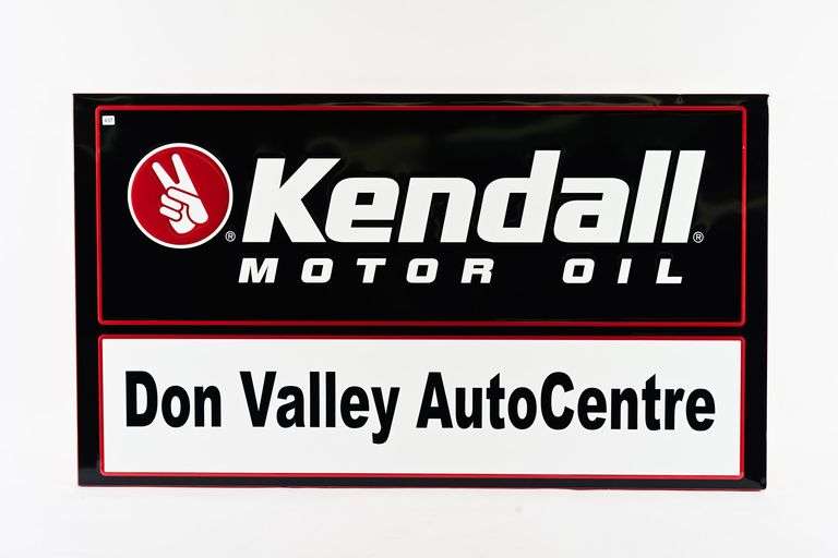 KENDALL MOTOR OIL EMBOSSED SST SIGN - Shackelton Auctions Inc.