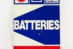 GM AC DELCO BATTERIES SERVICE D/S METAL SIGN - Shackelton Auctions Inc.