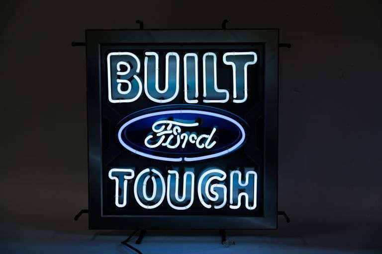 MODERN FORD BUILT TOUGH TWO COLOUR NEON SIGN - Shackelton Auctions Inc.