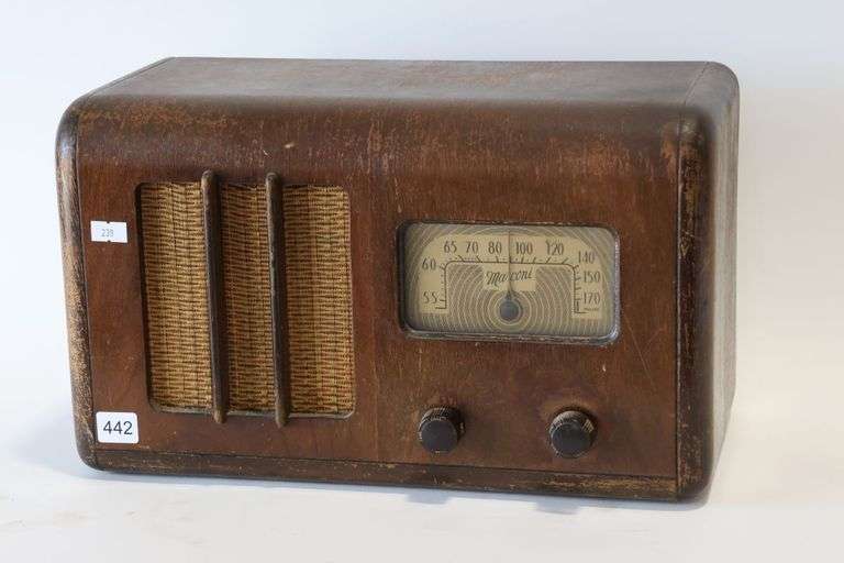 ANTIQUE MARCONI TABLE TOP RADIO - Shackelton Auctions Inc.