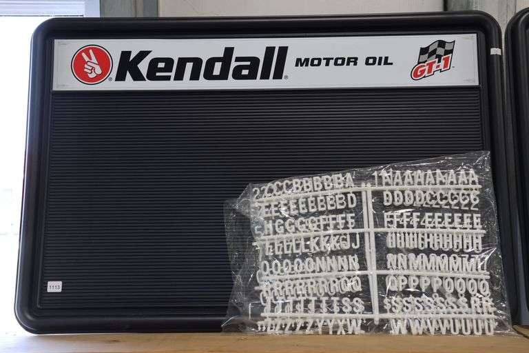NOS KENDALL MOTOR OIL PLASTIC MENU BOARD - Shackelton Auctions Inc.