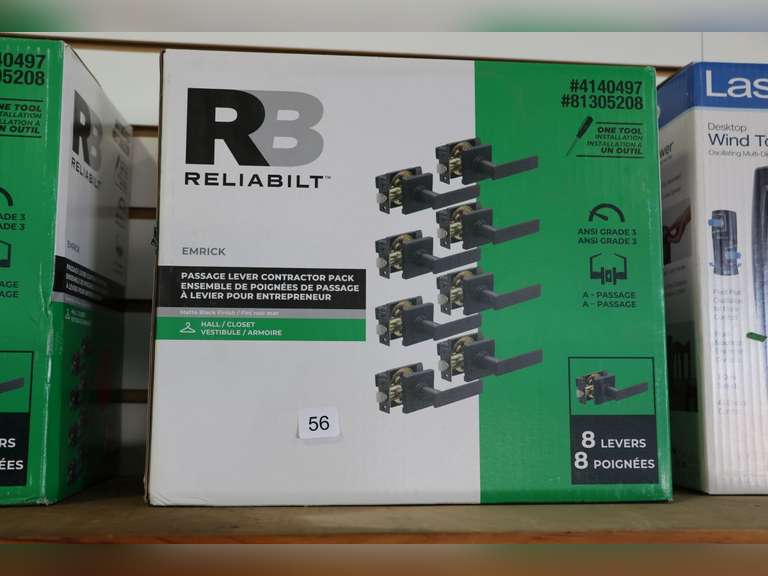 RELIABILT 8 LEVER DOOR HANDLE SET - Shackelton Auctions Inc.