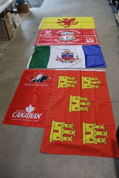5 ASSORTED FLAGS - Shackelton Auctions Inc.