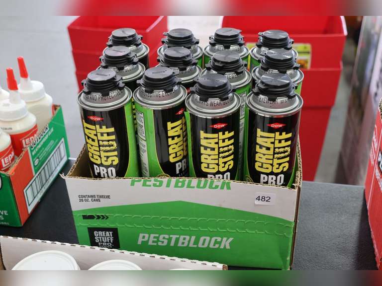 12 CANS OF GREAT STUFF PEST BLOCK FOAM - Shackelton Auctions Inc.