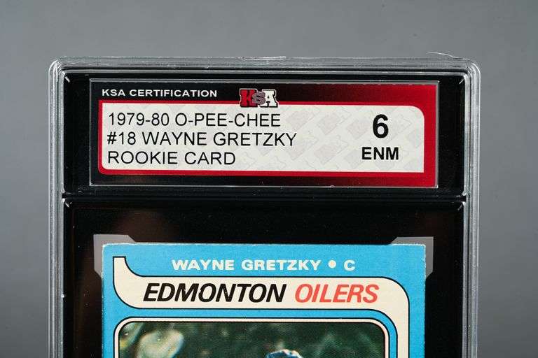 1979 O-PEE-CHEE WAYNE GRETZKY ROOKIE CARD #18 KSA 6 ENM - Shackelton Auctions Inc.