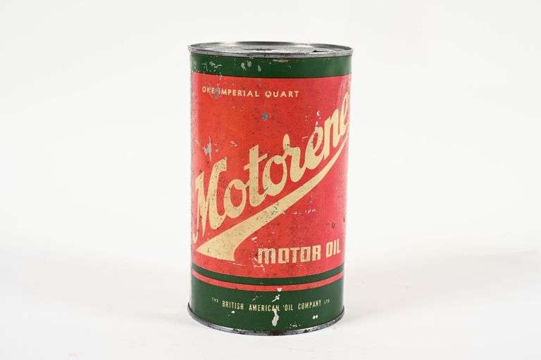 EARLY B-A MOTORENE MOTOR OIL IMP QT CAN - Shackelton Auctions Inc.