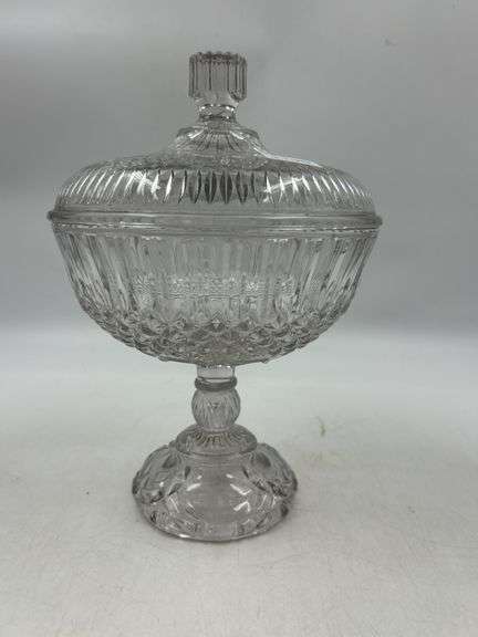 EARLY PRESSED GLASS COMPOTE - Shackelton Auctions Inc.