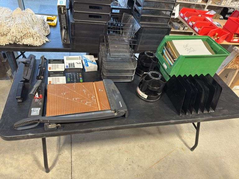 LOT OF PAPER CUTTER FILE FOLDERS OFFICE ITEMS ETC - Shackelton Auctions ...
