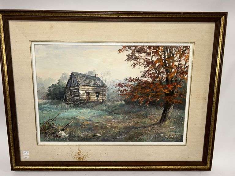 FRAMED OIL ON BOARD SIGNED BUSSCHAERT - 33"X25" - Shackelton Auctions Inc.