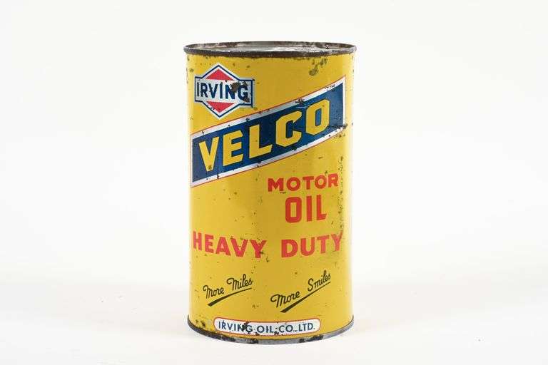 IRVING VELCO H.D. MOTOR OIL IMP QT CAN - Shackelton Auctions Inc.