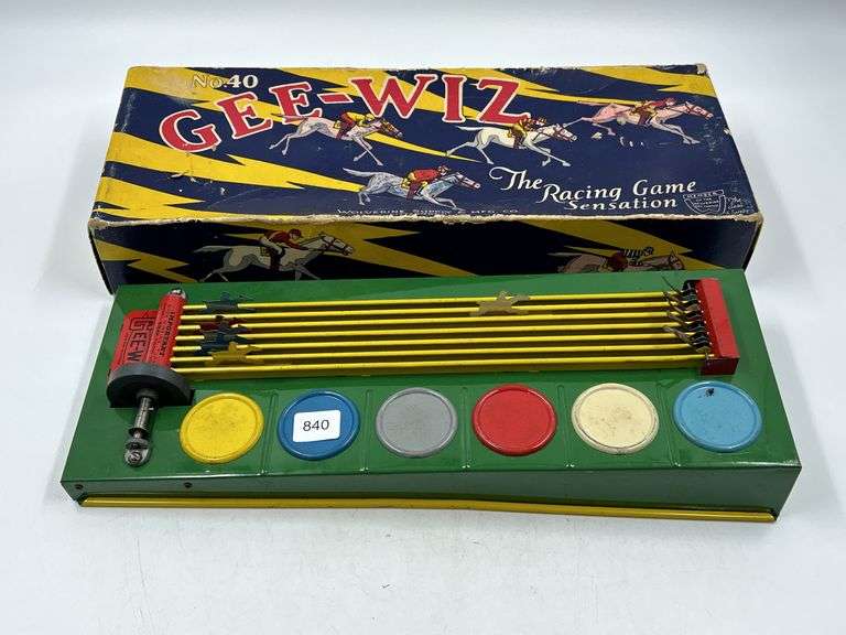 WOLVERINE TIN GEE-WIZ HORSE RACING GAME WITH BOX - Shackelton Auctions Inc.