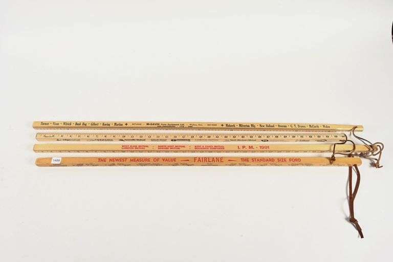 4 FUEL TANK YARD STICK/WALKING STICKS - Shackelton Auctions Inc.