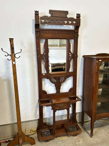 ANTIQUE HALL TREE WITH UMBRELLA STAND - 31"X88"X10" - Shackelton ...