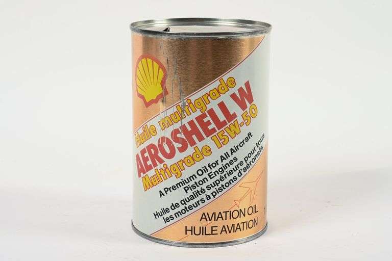 SHELL AEROSHELL W AVIATION OIL LITRE CAN - Shackelton Auctions Inc.
