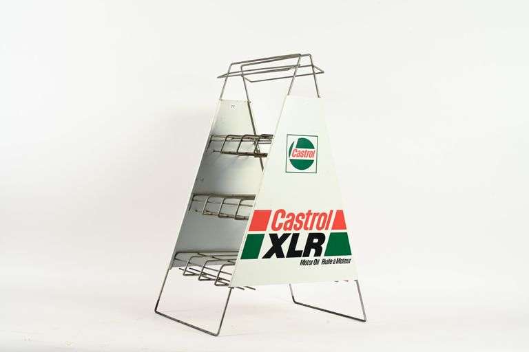 CASTROL XLR MOTOR OIL WIRE SERVICE STATION RACK - Shackelton Auctions Inc.