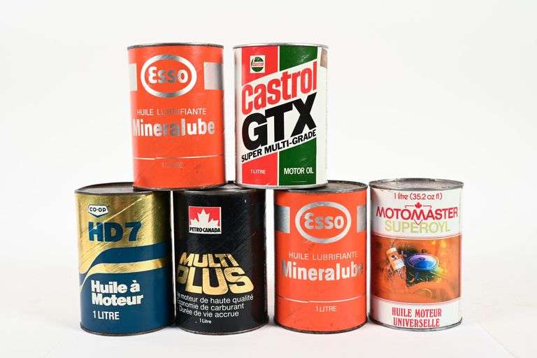 6 ASSORTED LITRE CANS - Shackelton Auctions Inc.