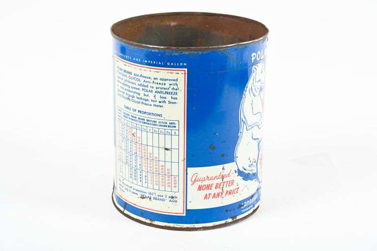 CTC POLAR BRAND ANTI-FREEZE IMP GALLON CAN - Shackelton Auctions Inc.