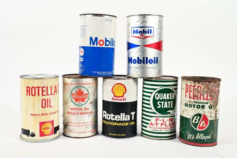 7 ASSORTED MOTOR OIL IMP QT CANS - Shackelton Auctions Inc.