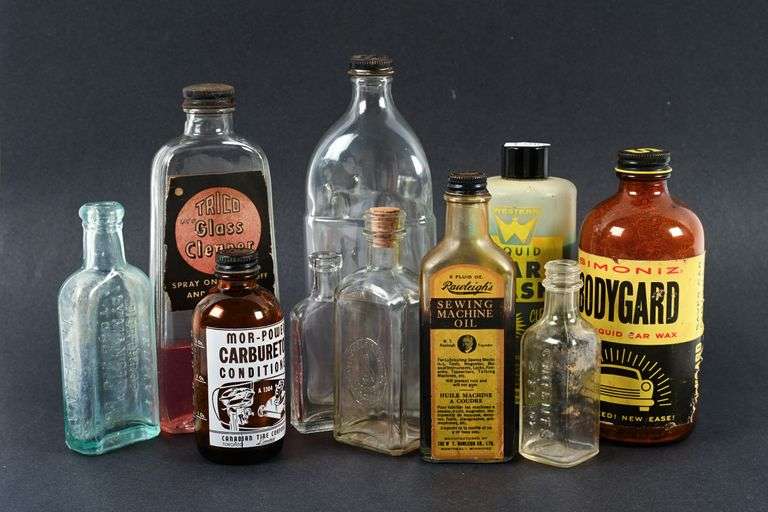 GROUP OF ASSORTED GLASS BOTTLES - Shackelton Auctions Inc.