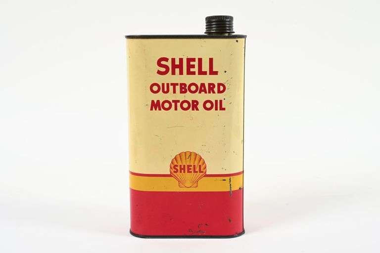 SHELL OUTBOARD MOTOR OIL IMP QT CAN - Shackelton Auctions Inc.
