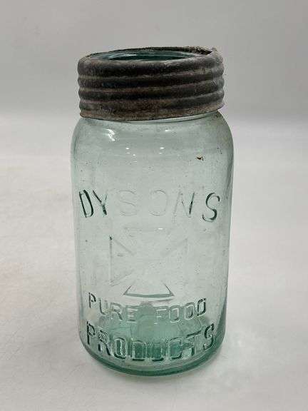 DYSON'S PURE FOOD QT FRUIT JAR - Shackelton Auctions Inc.