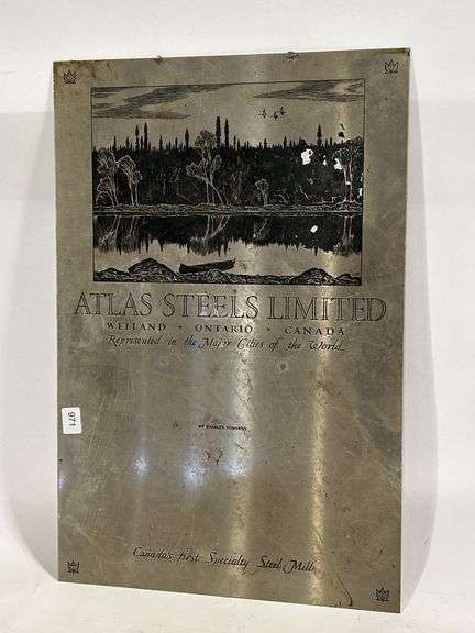 ATLAS STEELS LIMITED WELLAND TIN CALENDAR BOARD - 13"X20" - Shackelton ...