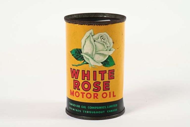 WHITE ROSE MOTOR OIL 5 OZ CAN BANK - Shackelton Auctions Inc.