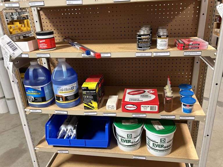 BRAZING ROD, PIPE DOPE, CLEANERS, PUTTY ETC-BINS NOT INCLUDED ...