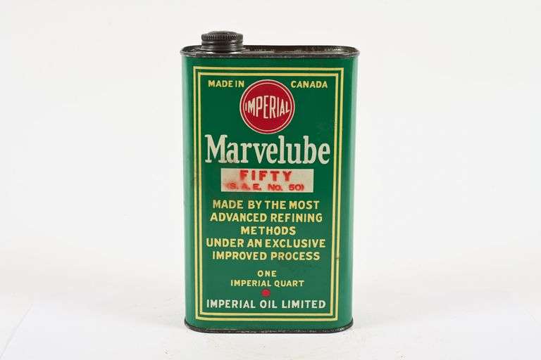 IMPERIAL RED BALL MARVELUBE "FIFTY" MOTOR OIL IMPERIAL QUART CAN ...