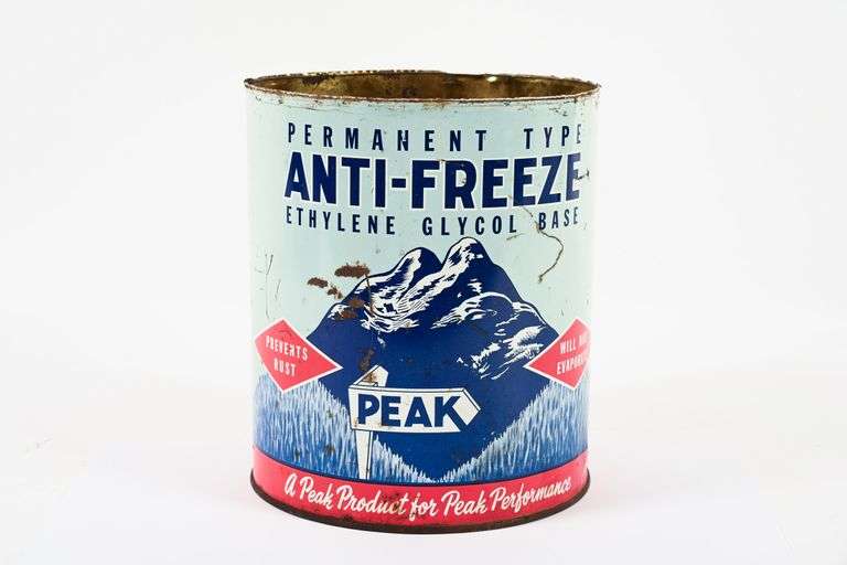 PEAK ANTI-FREEZE IMPERIAL GALLON CAN - Shackelton Auctions Inc.