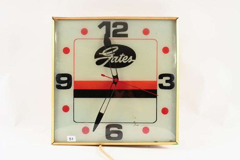 GATES LIGHTED WALL CLOCK - Shackelton Auctions Inc.
