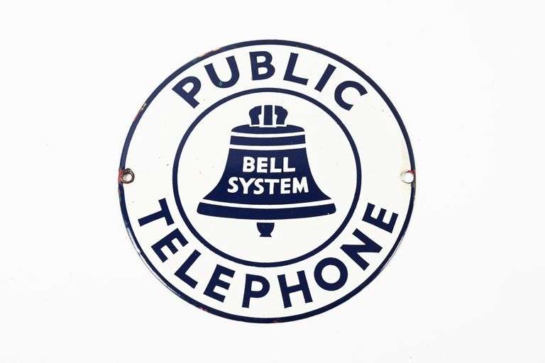BELL SYSTEM PUBLIC TELEPHONE CONVEX PORCELAIN SIGN - Shackelton ...