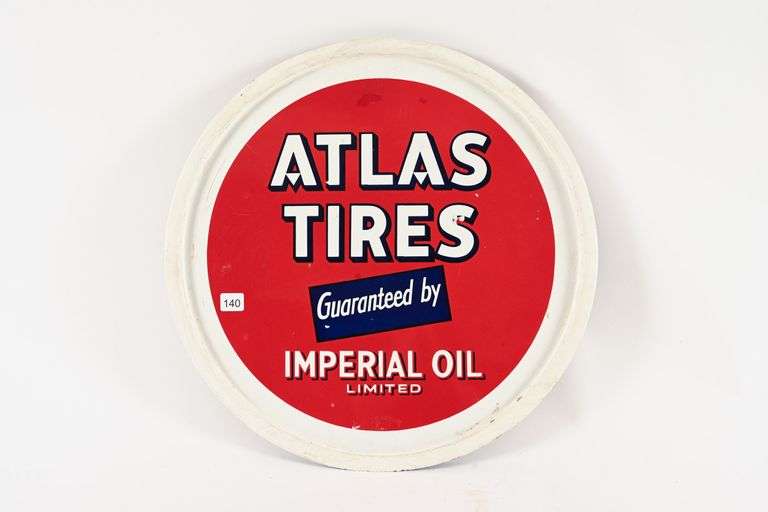 IMPERIAL OIL ATLAS TIRES PORCELAIN TIRE INSERT SIGN - Shackelton ...