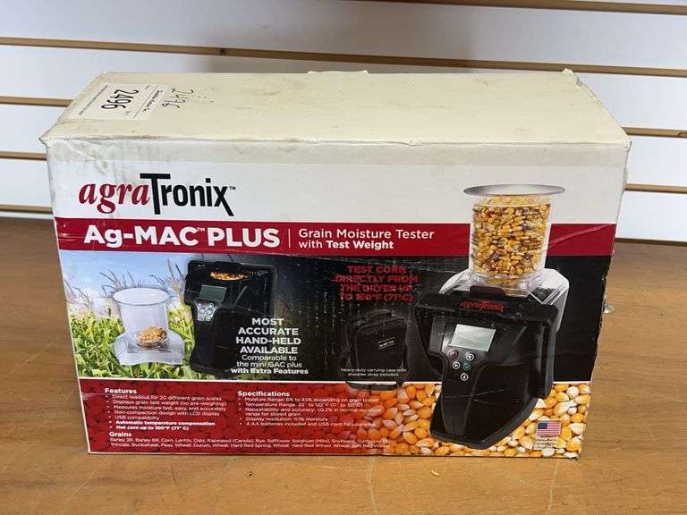 AGRATRONIX AG-MAC PLUS GRAIN MOISTURE TESTER WITH TEST WEIGHT ...