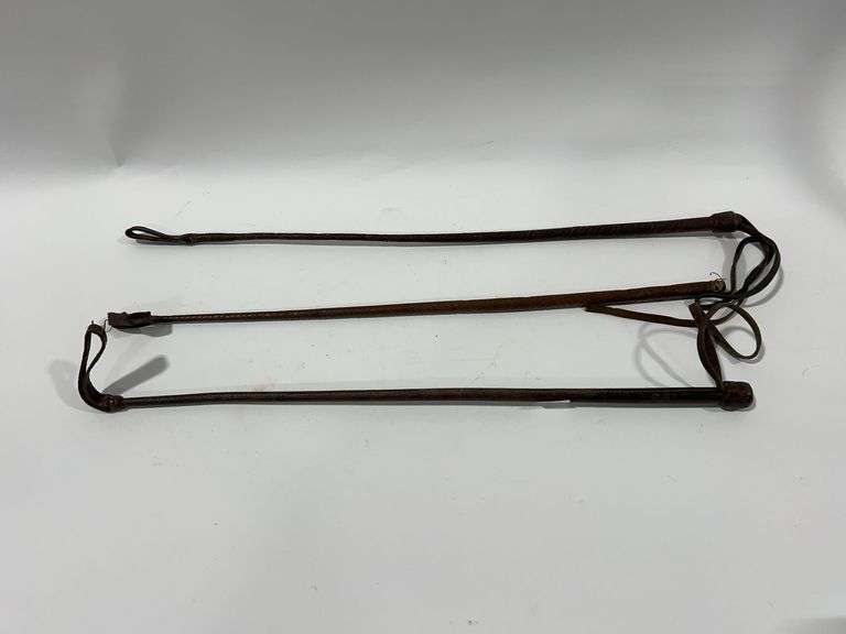THREE LEATHER RIDING CROPS - Shackelton Auctions Inc.
