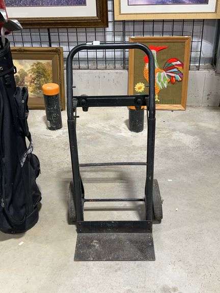 TWO WHEELED CART WITH ADJUSTABLE HANDLE - Shackelton Auctions Inc.