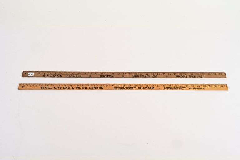 BROOKS FUEL AND MAPLE CITY GAS ADVERTISING YARD STICKS - Shackelton ...
