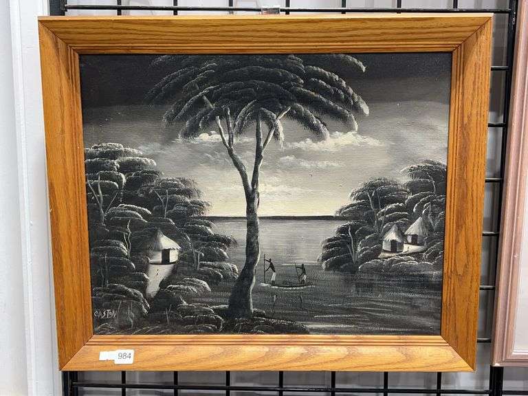 FRAMED AND SIGNED CASTON OIL ON CANVAS - 23"X19" - Shackelton Auctions Inc.