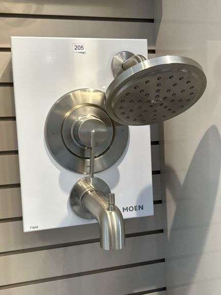 MOEN CIA TUB & SHOWER KIT IN BRUSHED NICKEL - Shackelton Auctions Inc.