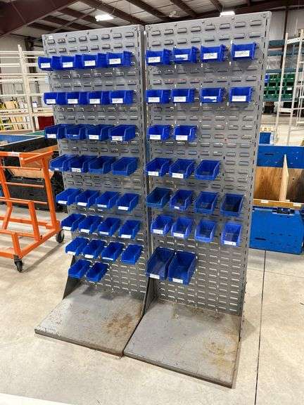 2 VERTICAL BIN STANDS WITH BINS - 27"X75" EACH - Shackelton Auctions Inc.