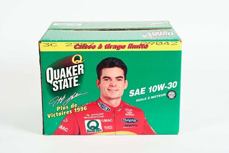 QUAKER STATE JEFF GORDON MOTOR OIL BOX - Shackelton Auctions Inc.