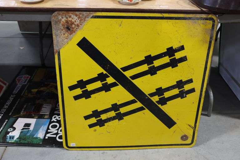 RAILROAD TRACK ROAD SIGN - Shackelton Auctions Inc.
