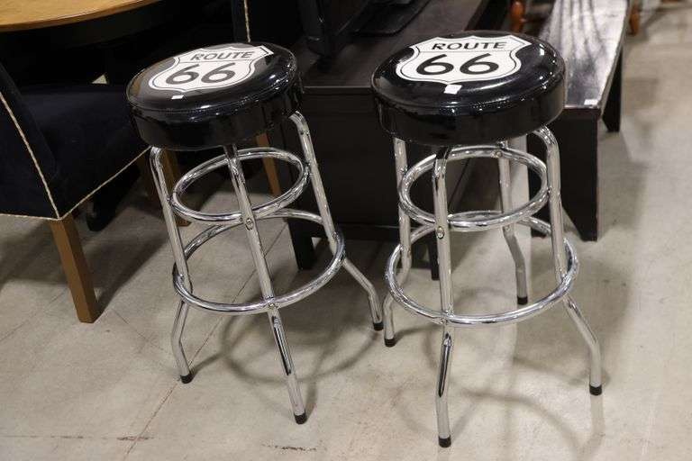 2 ROUTE 66 BAR STOOLS - Shackelton Auctions Inc.